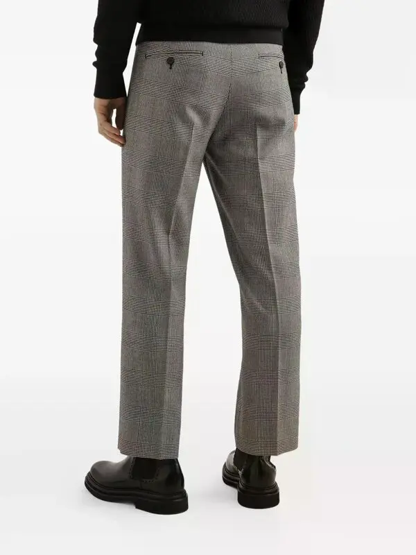 Dolce & Gabbana Checked Trousers With Pleat Detailing - Grey