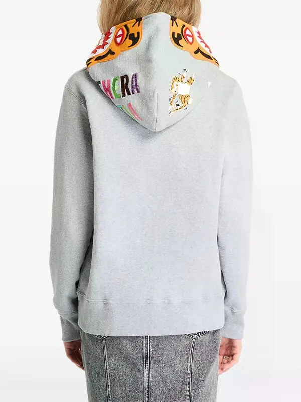 A BATHING APE Tiger-embroidered Zip-up Hoodie