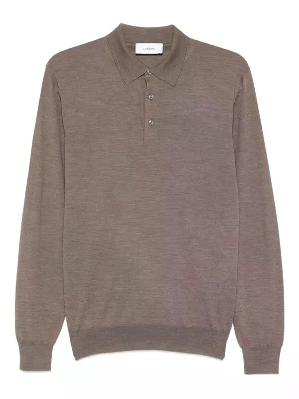 LARDINI Long-sleeve Polo Shirt - Brown