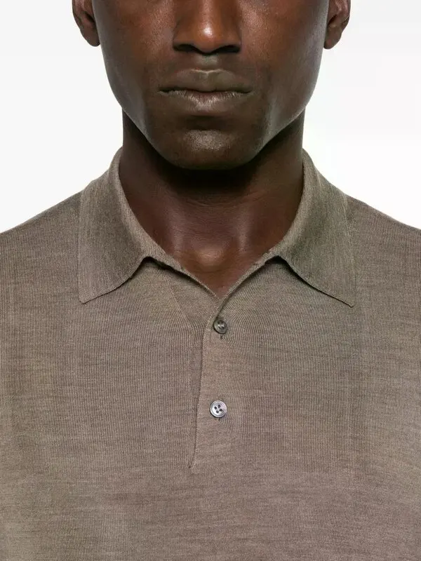 LARDINI Long-sleeve Polo Shirt - Brown