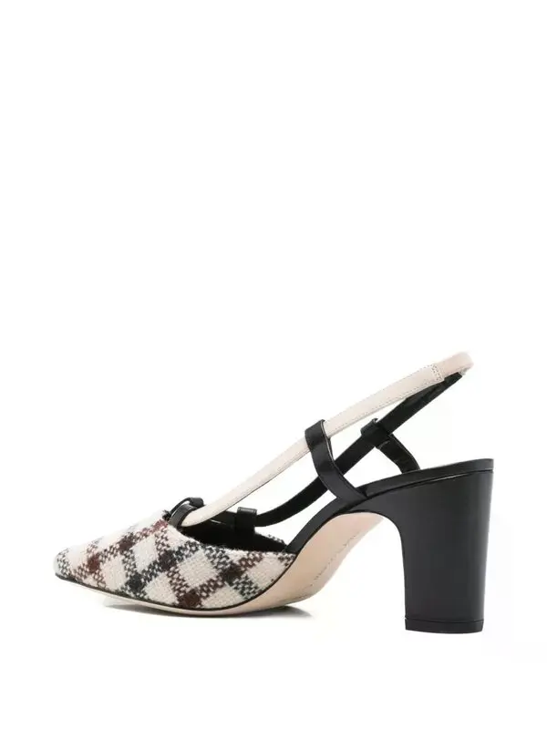 Manolo Blahnik 70mm Vestal Checked Slingback Pumps