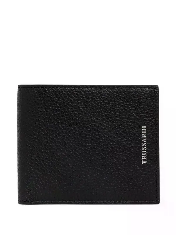 TRUSSARDI Cartera Leather Logo Bi-fold Wallet - Black
