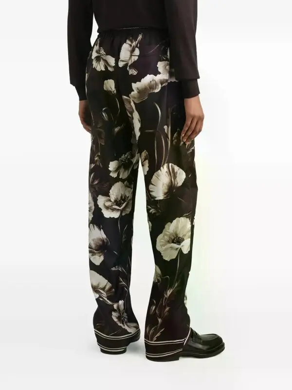 Dolce & Gabbana Poppy-print Drawstring Trousers