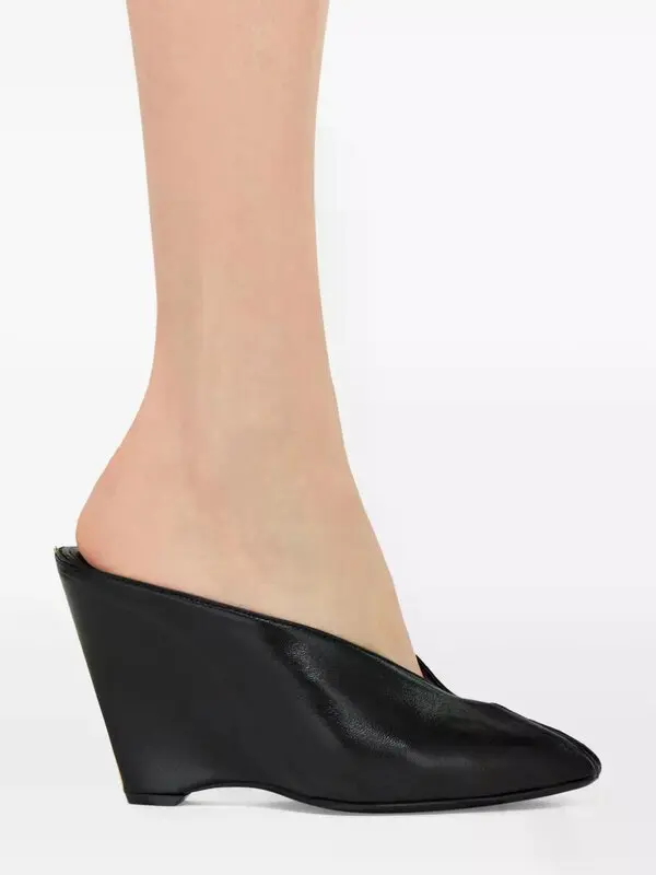 FERRAGAMO 90mm Peep-toe Heeled Mules - Black