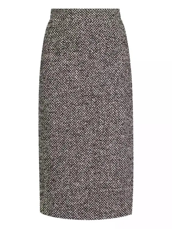 Dolce & Gabbana Midi Tweed Pencil Skirt - Black