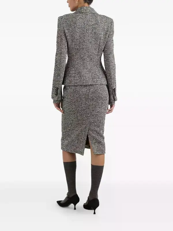 Dolce & Gabbana Midi Tweed Pencil Skirt - Black