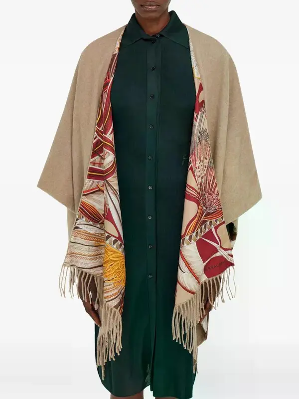 FERRAGAMO Fringed Reversible Cape