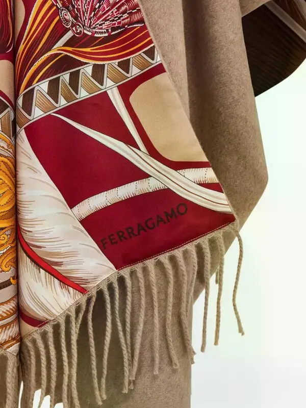 FERRAGAMO Fringed Reversible Cape