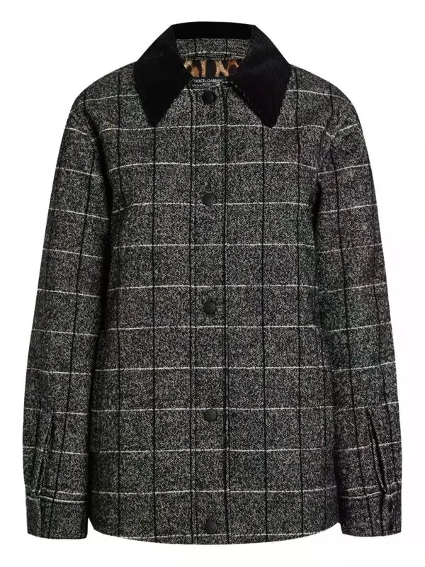 Dolce & Gabbana Checked Corduroy-collar Jacket