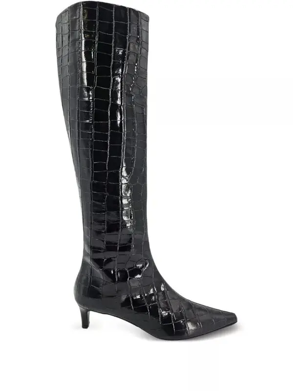 MADISON.MAISON 45mm Croc-effect Pointy-toe Boots