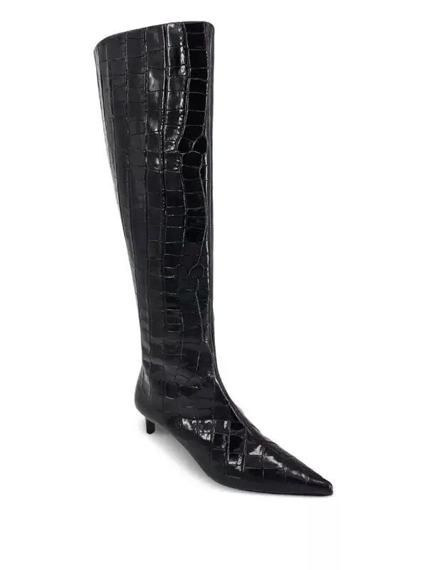 MADISON.MAISON 45mm Croc-effect Pointy-toe Boots