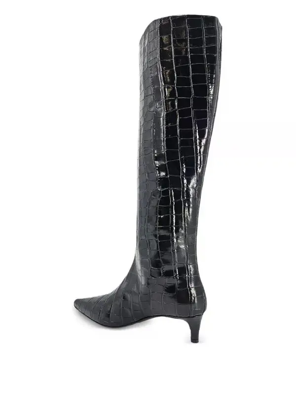 MADISON.MAISON 45mm Croc-effect Pointy-toe Boots