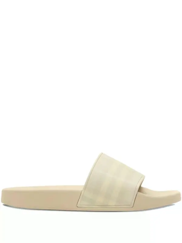 Burberry Check-print Slides - Neutrals