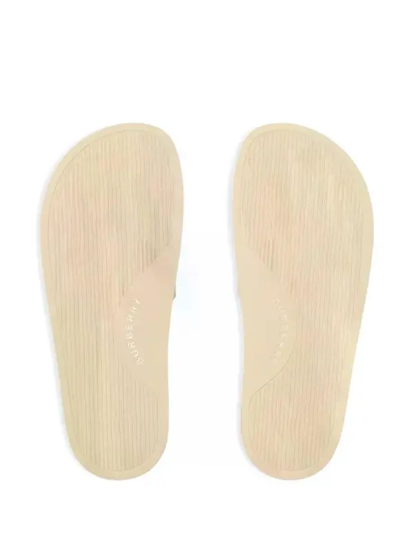 Burberry Check-print Slides - Neutrals