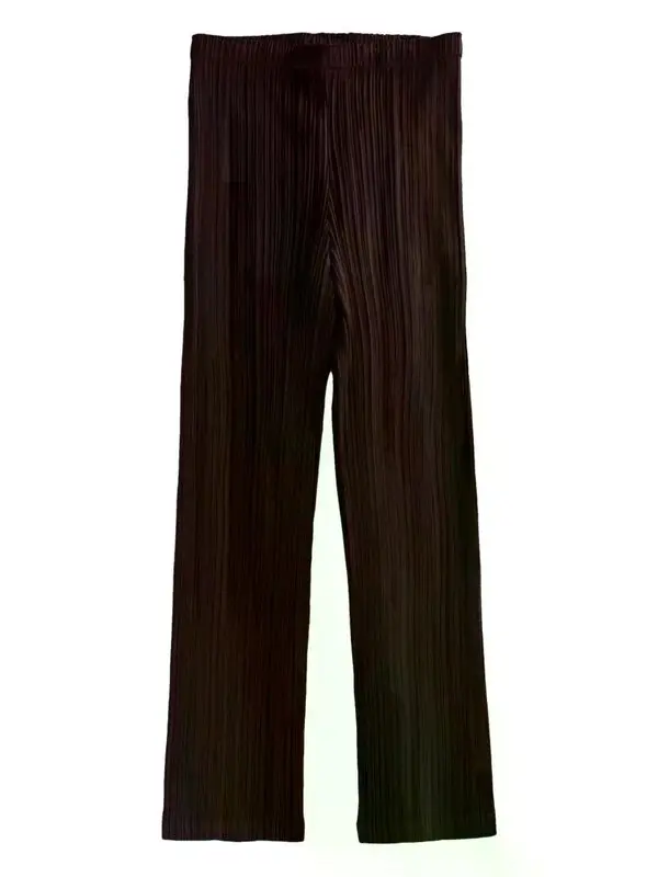 Issey Miyake Pleated Straight-leg Trousers - Brown