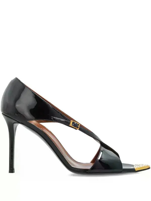 GIUSEPPE ZANOTTI 90mm Intrigio Patent-leather Cross-strap Heeled Sandals - Black