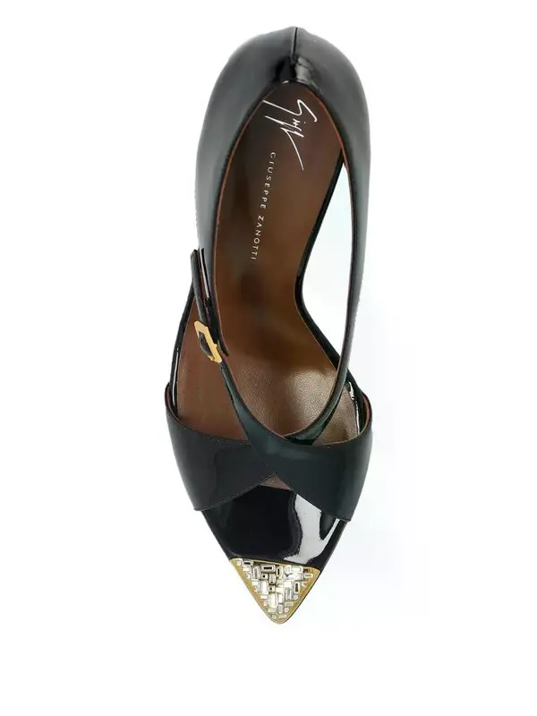 GIUSEPPE ZANOTTI 90mm Intrigio Patent-leather Cross-strap Heeled Sandals - Black