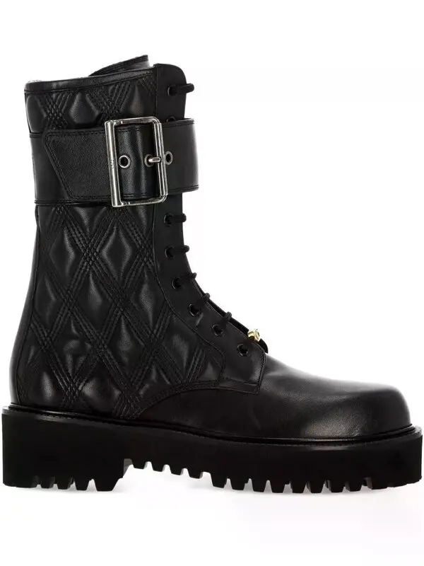 Valentino Garavani Vlogo Leather Combat Boots