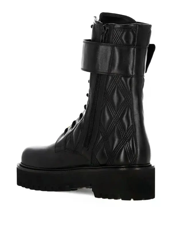 Valentino Garavani Vlogo Leather Combat Boots