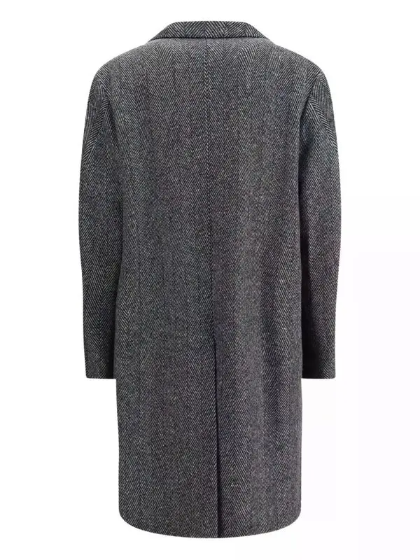Givenchy Herringbone Notched-lapel Coat - Grey
