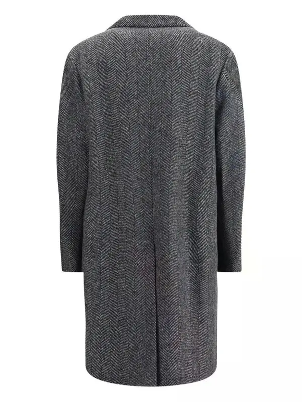 Givenchy Herringbone Notched-lapel Coat - Grey