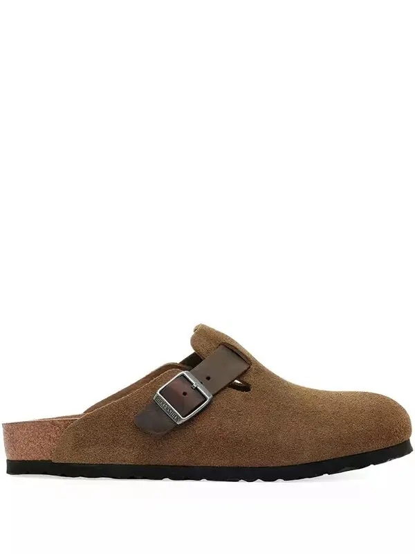 BIRKENSTOCK Suede Buckle Clogs
