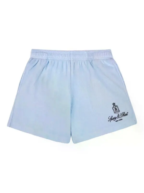 SPORTY & RICH Embroidered-logo Shorts - Blue