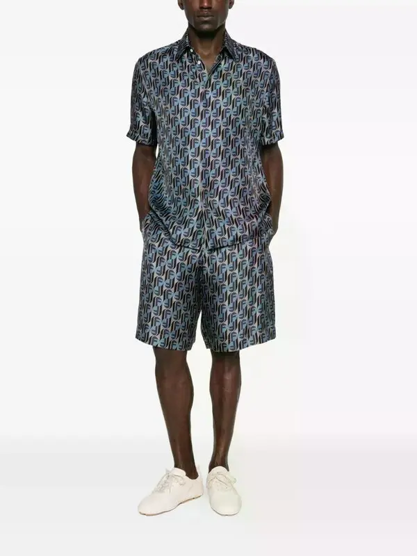 Fendi Monogram-print Silk Shorts