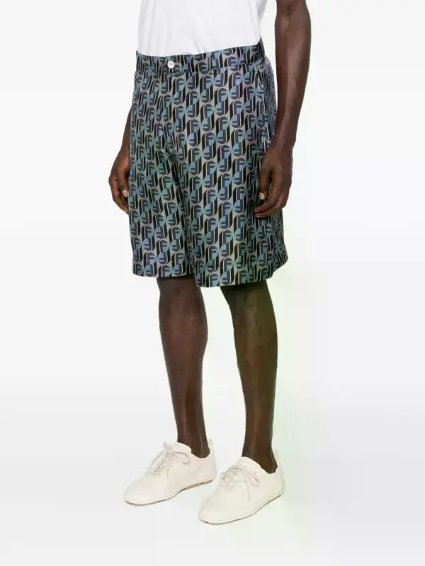 Fendi Monogram-print Silk Shorts