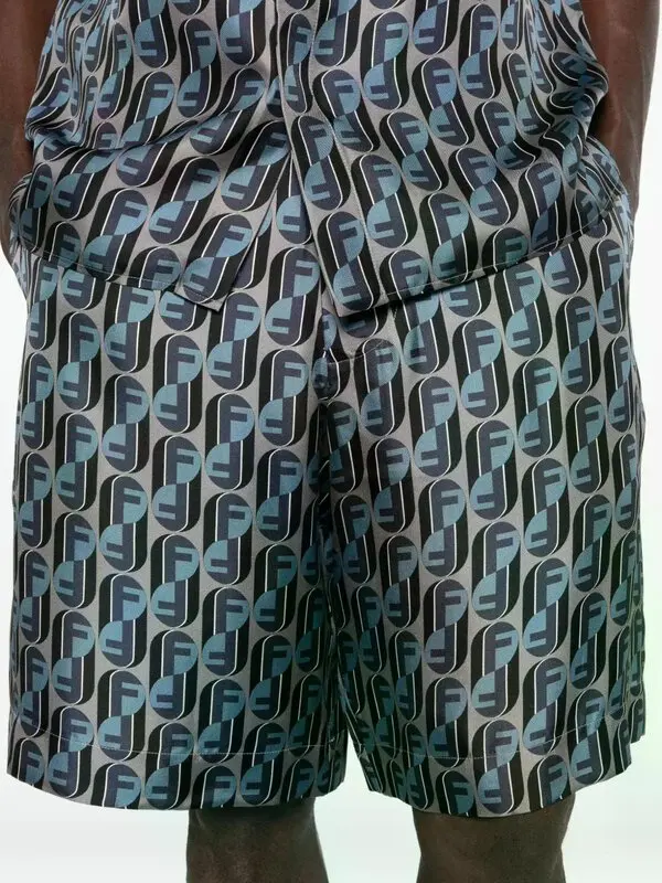 Fendi Monogram-print Silk Shorts