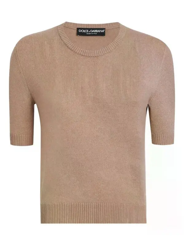 Dolce & Gabbana Short-sleeve Cashmere Sweater - Brown