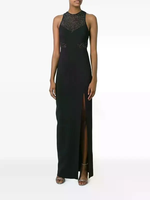 UNGARO Mesh Panel Column Dress