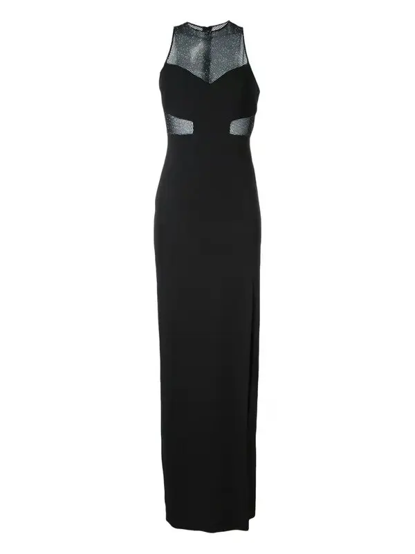 UNGARO Mesh Panel Column Dress