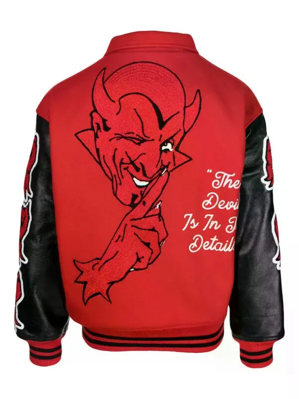 SAINT MXXXXXX Devil Varsity Letter Jacket - Red