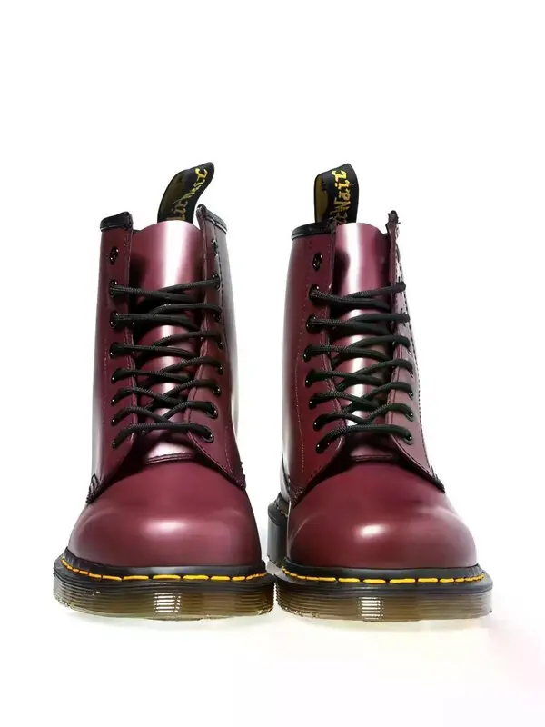 Dr. Martens Lace-up Leather Boots - Red