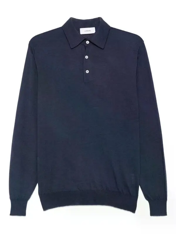 LARDINI Long-sleeve Button Polo Shirt