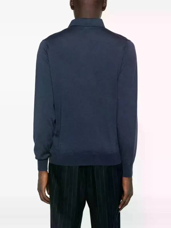 LARDINI Long-sleeve Button Polo Shirt