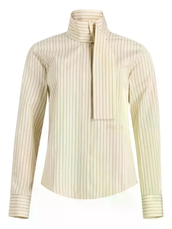 PATOU Pinstripe Scarf-collar Blouse - Neutrals