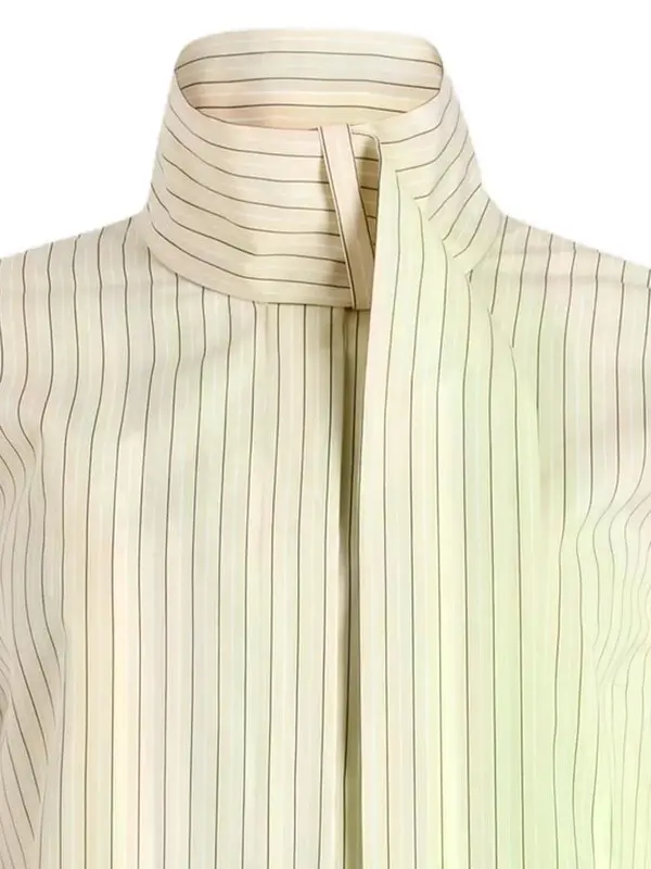 PATOU Pinstripe Scarf-collar Blouse - Neutrals