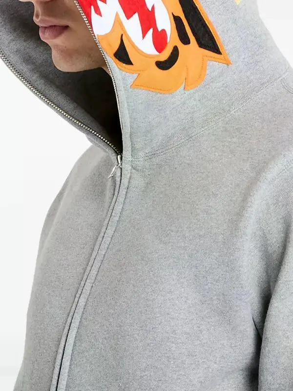 A BATHING APE Tiger-embroidered Zip-up Hoodie