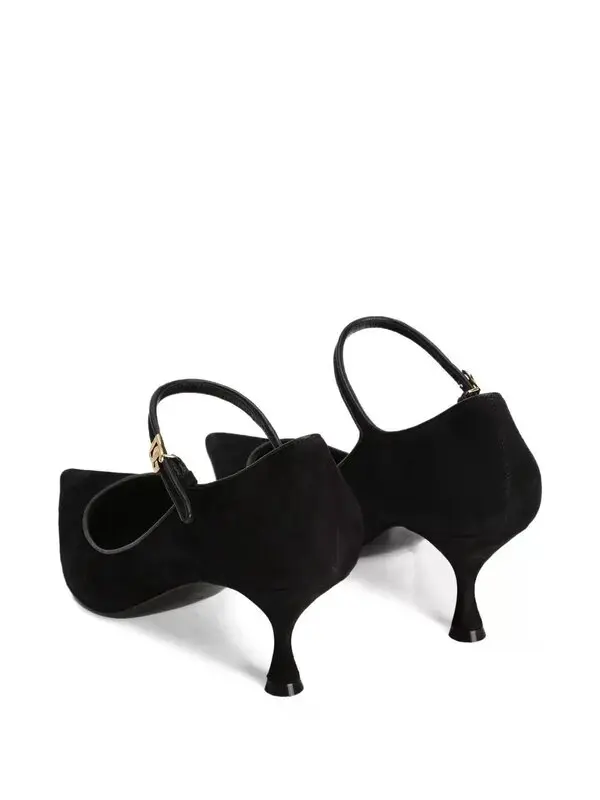 Dolce & Gabbana Suede Pointed-toe Pumps With Dg Logo - Black
