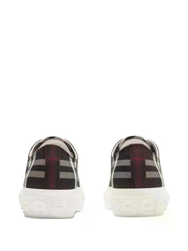 Burberry Check-pattern Lace-up Sneakers - Brown