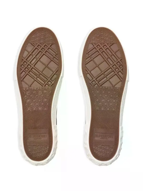 Burberry Check-pattern Lace-up Sneakers - Brown