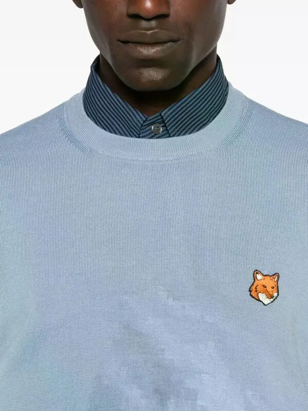 Maison Kitsuné Fox Head Wool Sweater - Blue