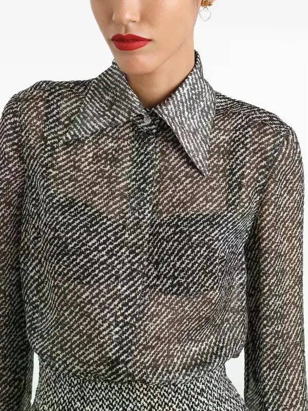 Dolce & Gabbana Silk Chiffon Bouclé Print Shirt