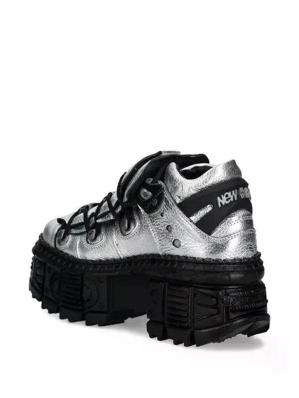 NEW ROCK Metallic Leather Platform Sneakers