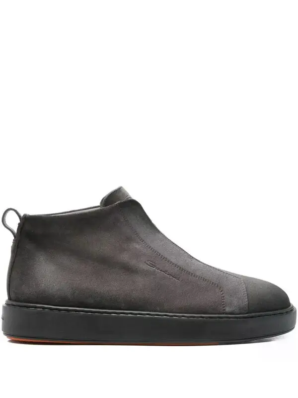 Santoni Elastic-panel Suede Sneakers - Grey