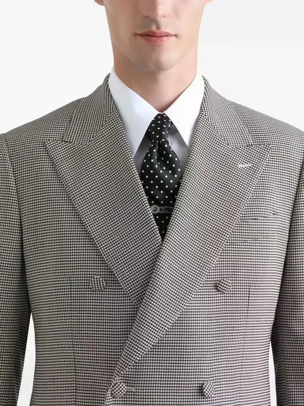 Dolce & Gabbana Houndstooth Double-breasted Blazer - Black