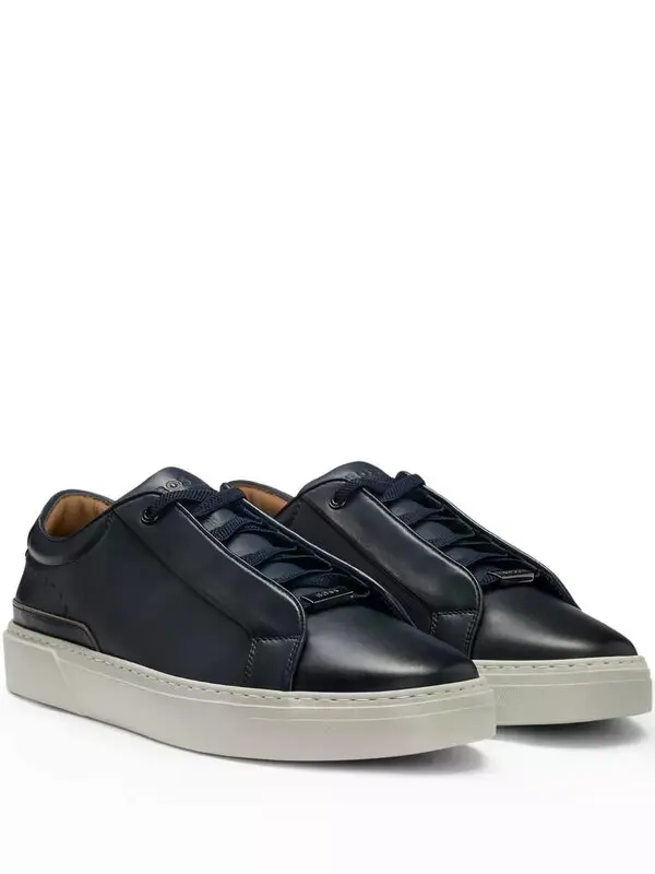 BOSS Gary Leather Lace-up Sneakers - Blue