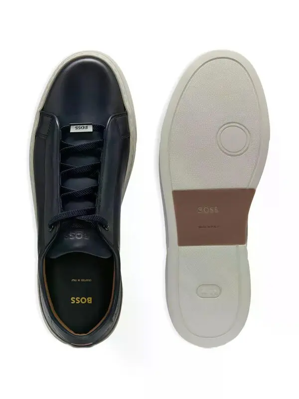 BOSS Gary Leather Lace-up Sneakers - Blue